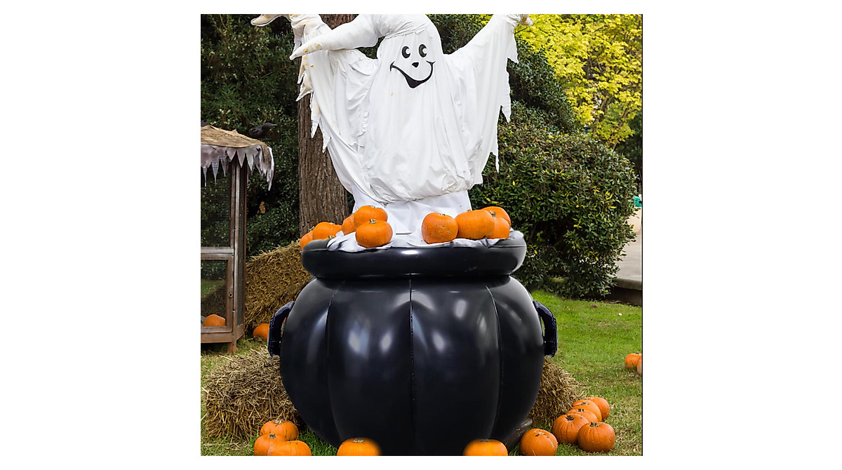 Inflatable Halloween Cauldron Cooler - Spooky Party Decor & Beverage Holder