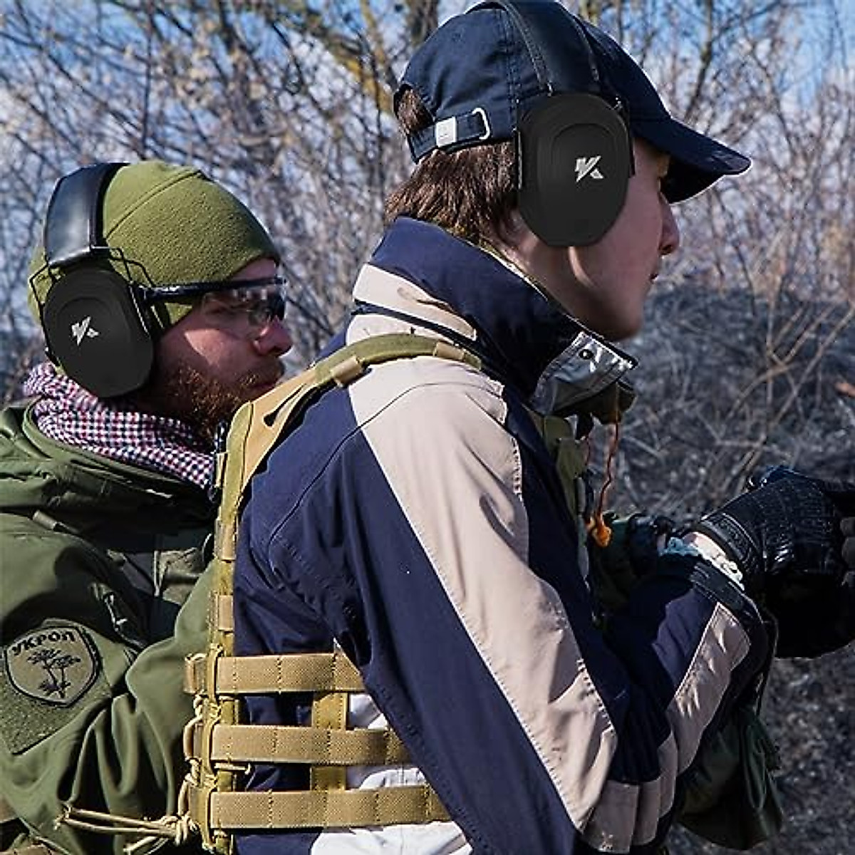 ucho 34dB Shooting Ear Protection - Maximum Hearing Protection for Gun Range, Slim Passive Noise Reduction Earmuffs（Black）