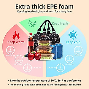 PBRO Insulated Lunch Bag for Women,Large Reusable Lunch Tote with Adjustable Shoulder Belt,Cute Love Heart Portable Lunch Box Cooler Bag,Perfect for Adult Girls Travel Picnic,Office,Working -Rose Gold