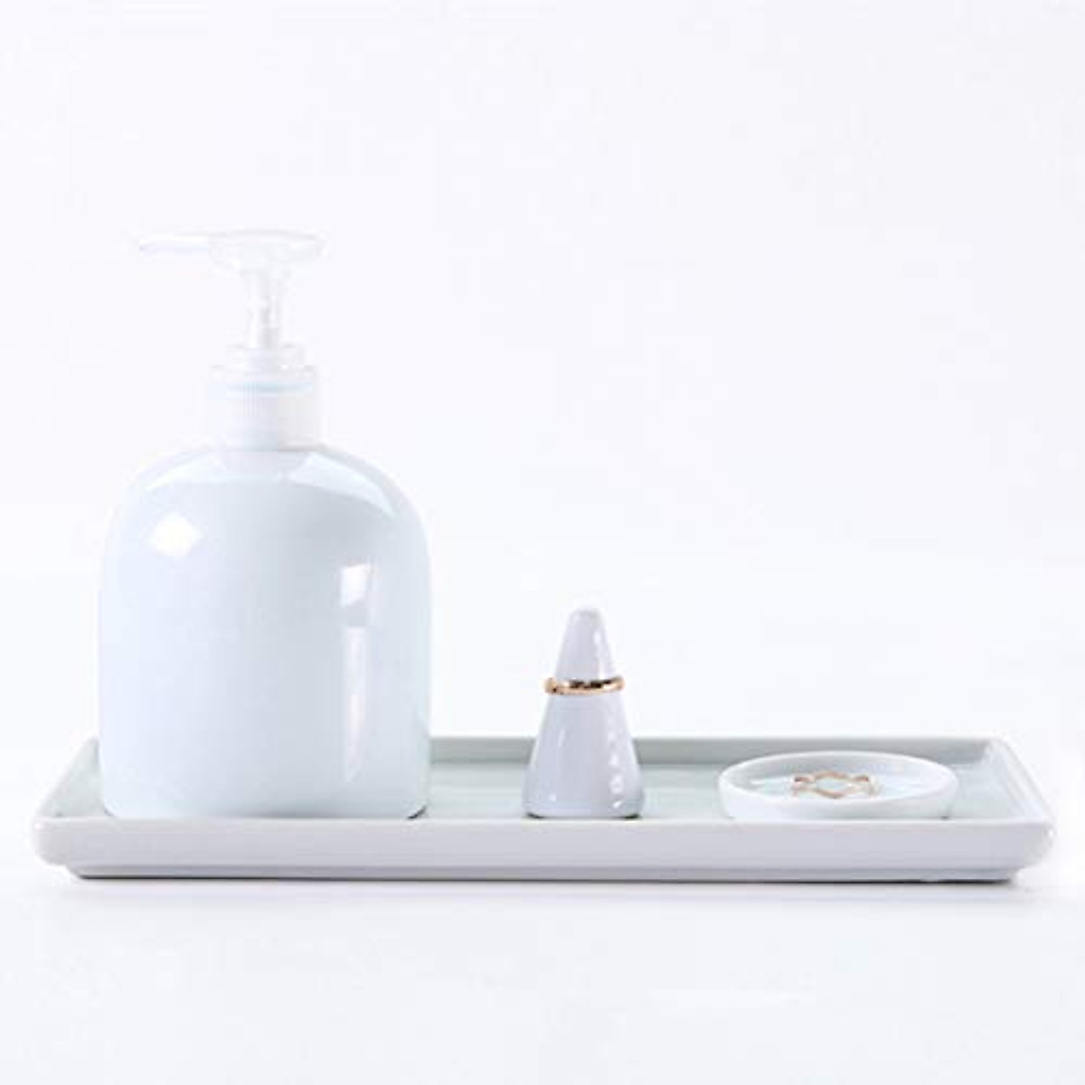 TOPBATHY 2 Pcs Kitchen Dresser Bathroom Vanity Tray Ceramic Bathroom Tray Plate Jewelry Holder for Hand Towel