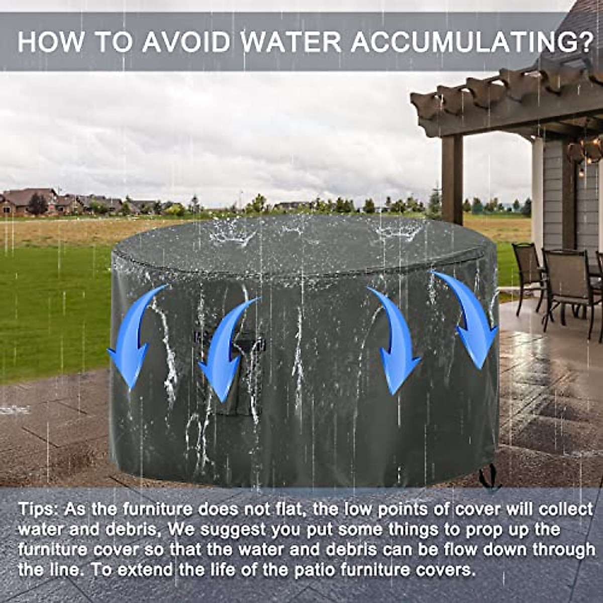 ABCCANOPY Waterproof Outdoor Patio Fire Pit Cover Lawn Patio Fire Bowl Covers Heavy Duty UV Resistant Dust Proof Protective Covers, 40" Lx 40" Wx 20" H