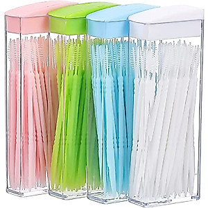 7Pcs Double Head 50pcs/Box Dental Floss Interdental Toothpick Brush Teeth Stick Dental Oral Care Toothpicks