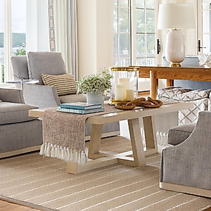 yuboo Boho Table Runner, Fall Rustic Farmhouse Dresser Runners Cover Top for Bedroom, Dining Table, Fall Table Decor, Bridal Shower, Burlap Linen Table Runner 72 inches Long (15x72 Tassels Included)