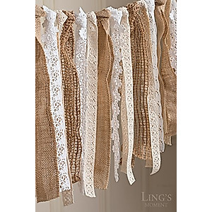 Ling's moment Yarn Tassel Garlands Rag Garland Cream White Buffalo Plaids Check Garland, Boho Decor Rustic Wedding Event & Party Supplies Shabby Chic Banner 3~11 FT