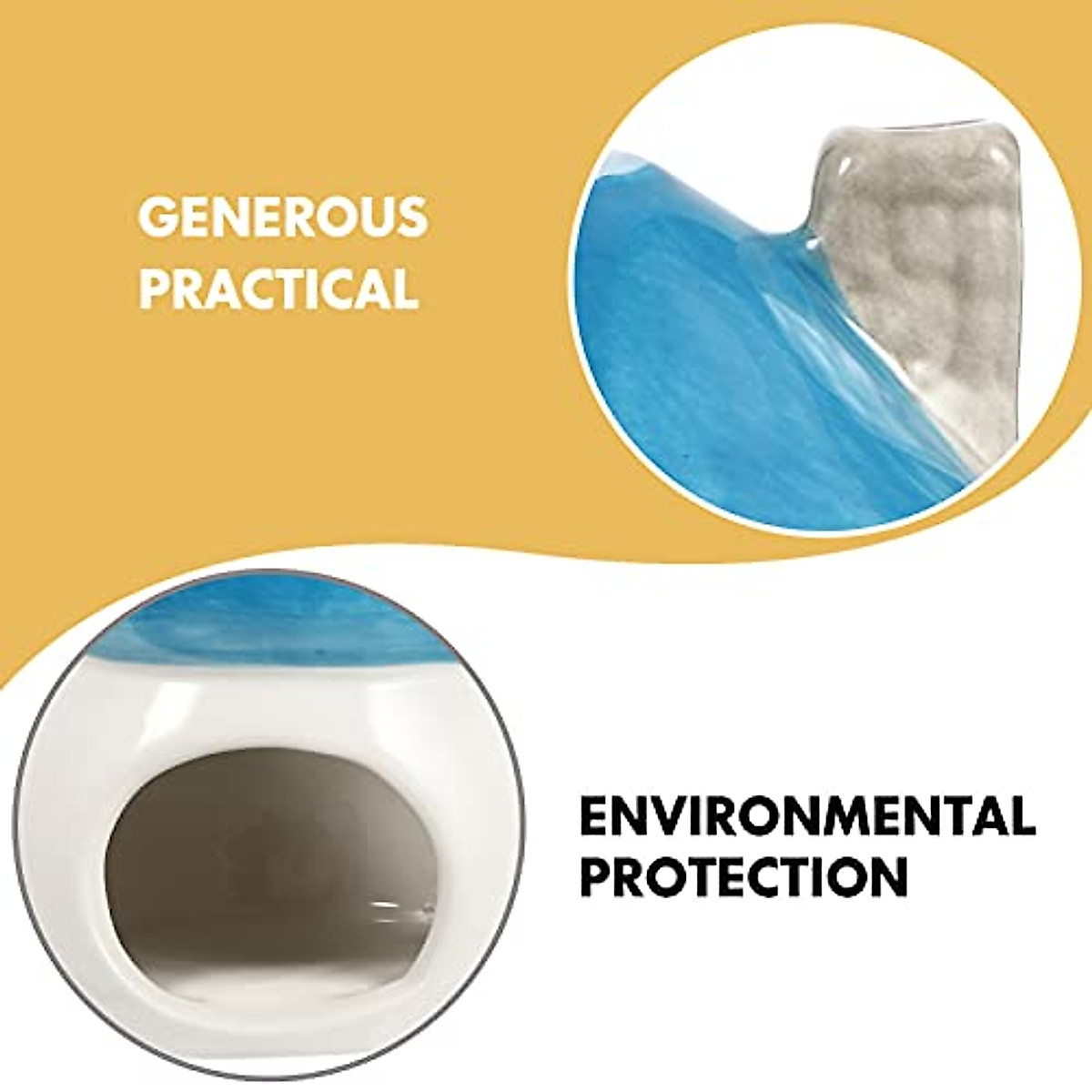 BESPORTBLE Hamster Hideout Mushroom Shape Ceramic Hamster House Small Animals Habitat Cage Hut Summer Cooling Hideout Nest for Chinchilla Hamster Rat Gerbils