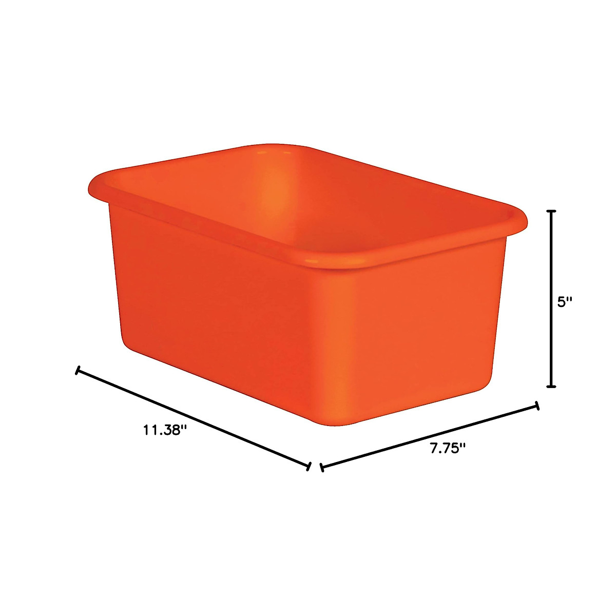 Teacher Created Resources® Orange Small Plastic Storage Bin