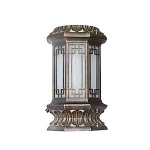 XIAOXY Outdoor Home Solar Column Headlight Garden Light Led Villa Door Light Pillar Light Wall Light Waterproof Aluminum Glass Stigma Lamp Column Pillar Street Lantern Table Lamp