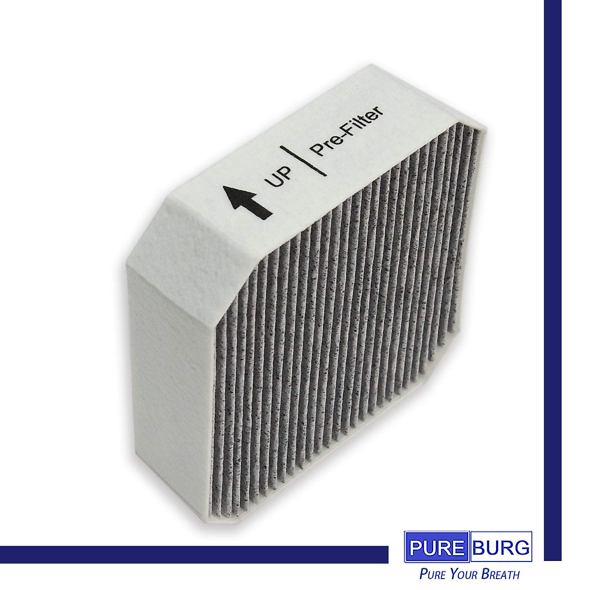 PUREBURG Replacement HEPA Pre-Filter Fits Molekule Air Purifier, High-efficiency Activated carbon 2-in-1 Air Clean Dust VOCs,2-Pack