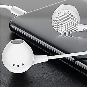 Earldom Wired Earbuds, Earphones Headphones Noise Isolating Earbuds, Lightweight Wired Earphones in-Ear Headphones for Phone 6/6s plus/5s/SE, Galaxy, Tablets - White