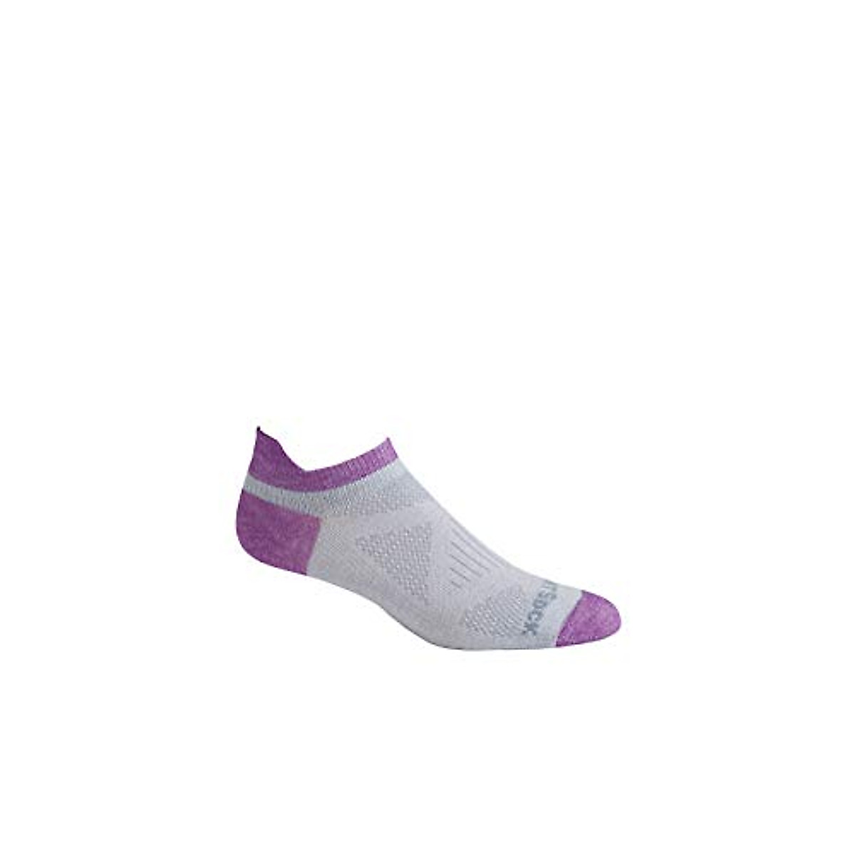 Wrightsock Women Specific Coolmesh II Blister Free Socks - Lightweight, Breathable for All Day Travel Lt. Grey/Plum, Medium