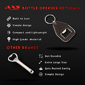 AXS Carbon Fiber Bottle Opener keychain - Pack of 2 - Ultralight and Canonical Size Keychain for the Outdoor Parties - Travel Accessories for Men and Women