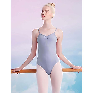 Daydance Grey Petite Women Dance Leotards Adult Ballet Outfits with Adjustable Straps