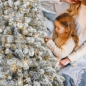 Alupssuc 80Pcs Christmas Balls Ornaments Set, Christmas Tree Decorations, Shatterproof Plastic Christmas Decor Hanging Balls with Hooks for X-mas Party Wedding Holiday, Champagne Gold