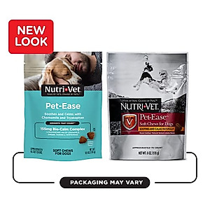Nutri-Vet Pet-Ease Soft Chews for Dogs - Vet Formulated with Chamomile and Tryptophan to Soothe and Calm Dogs - Approximately 65 Soft Chews