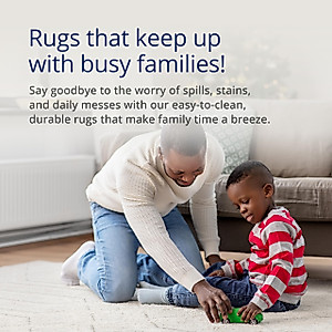 Abani Cozy Cream Area Rug for Living Room, Bedroom - Geometric Diamond Pattern - 8' x 10' - Durable & Easy to Clean