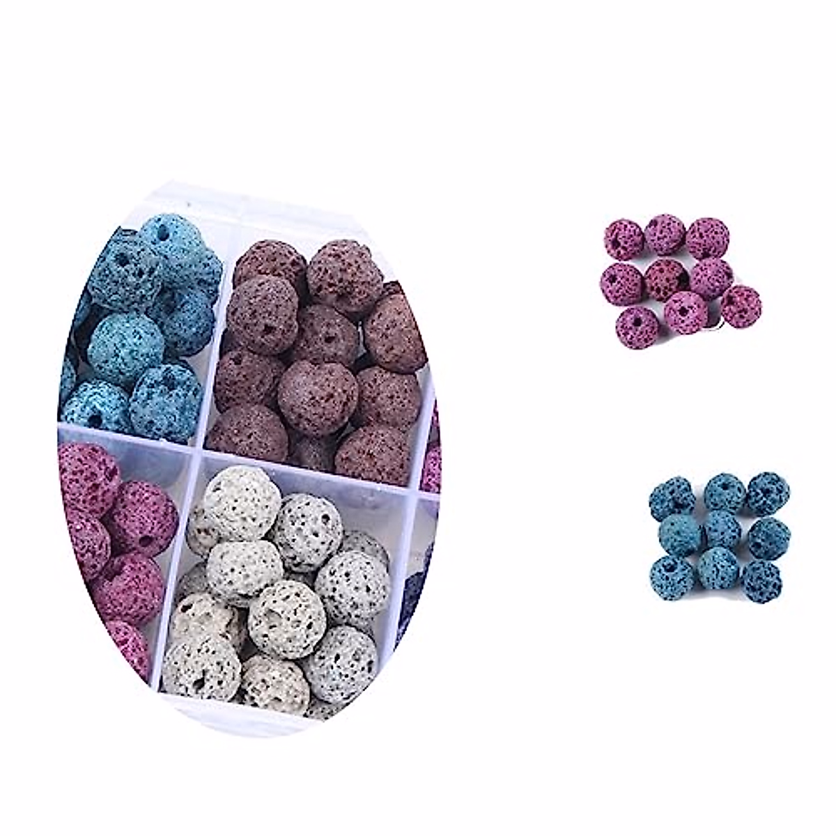 COHEALI 180pcs 10 Beads for Crafts Crystal Kit Jewelry for Volcanic Bead Loose Gumball Beads Gemstone Beads Jewelery Making Beads Loose Beads Lava Beads Artificial Bracelet Set Suite