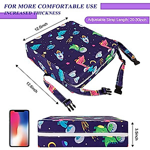 Toddler Booster Seat for Dining Table 45D Cartoon Stronger Support Booster Seat for Dining Table Washable 2 Safer Straps Non-Slip Bottom Portable Booster Chair for Toddlers Kid Baby Eating Travel Home