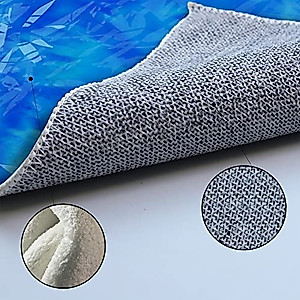 Area Rugs for Living Room, 4' x 6' Blue Tree Shadow Plush Microfiber Throw Carpet, Mottled Modern Abstract Art Aesthetics Bedroom Floor Mat Kitchen Runner Non Slip Bathroom Rug