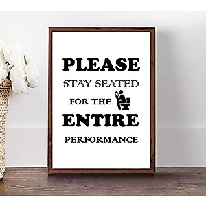 Bathroom Quotes and Sayings Art Prints, Set of Four Photos 8x11 Unframed | Aesthetic Bath Decorations, Great Gift for Restroom and Toilet Decor, Black and White Funny Home Wall Pictures, Hillarious/Humorous, Perfect for Housewarming Gifts Under $10