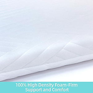 Lillibearas Pack N Play Mattress Pad - 38" x 26" with Washable Knitted Cotton Cover - 100% Breathable Soft, Premium Foam - Firm Support & Comfort