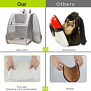 Texsens Pet Backpack Carrier for Small Cats Dogs | Ventilated Design, Safety Straps, Buckle Support, Collapsible | Designed for Travel, Hiking & Outdoor Use (Creamy White)