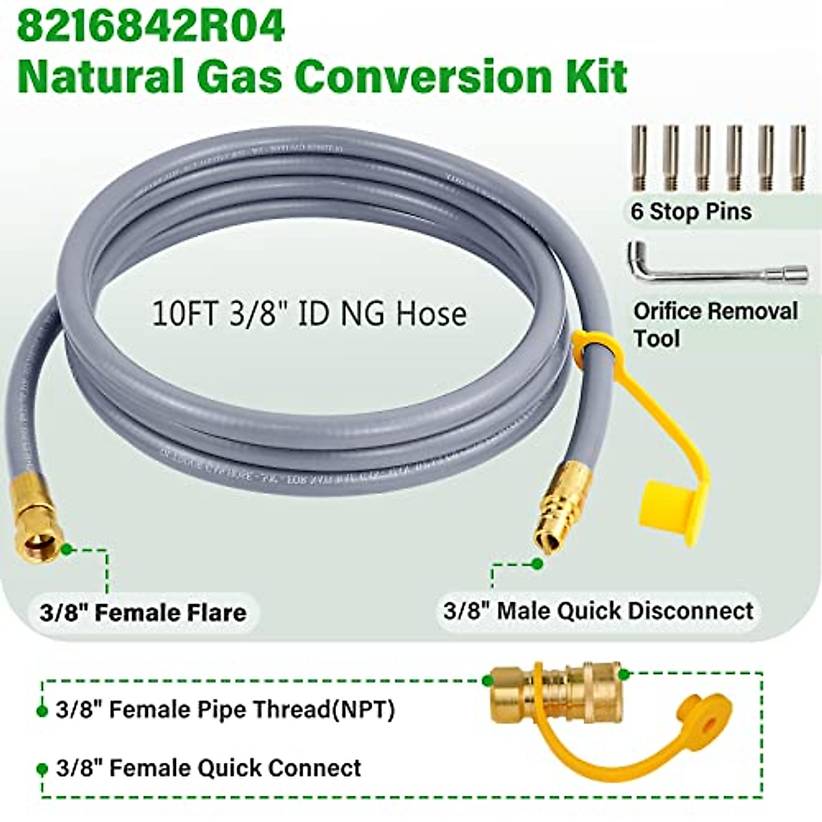 Upgraded 8216842R04 Natural Gas Conversion Kit, Compatible with Char-Broil Commercial and Signature Series Dual Fuel Grills (2020 and Newer), Converts Propane to Natural Gas