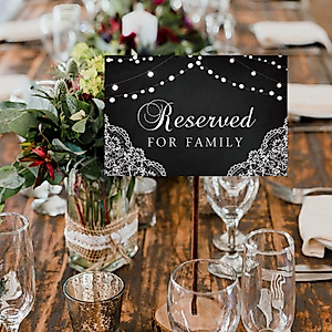 Reserved Signs, 10 Pack Tented Table Place Cards for Wedding, Parties, Receptions, Restaurant, and Celebrations, Reserved Signs for Tables, Reserved Signs for Wedding Chairs, 4 x 6 Inches.