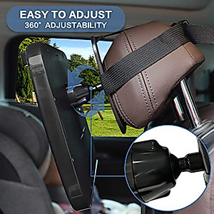 Baby Car Mirror with Light Innokids Dual Mode LED Lighting by Remote Control Clear View of Infant in Rear Facing Back Seat While Night Driving (Black)