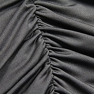 CofeeMO Bravetoshop Womens Sexy Bodycon Short Sleeve Cut Out Ruched Dresses Elegant Club Party Mini Dress Y2K Streetwear (Black,M)