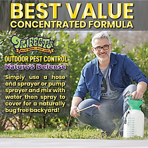 Trifecta Natural Outdoor Pest Control Spray: Mosquito Repellent Outdoor Patio, Lawns, Backyard, Kills Fleas, Spider, Ants, Pet Friendly Tick Yard Spray (Nature's Defense: Concentrate 10,000ft²)