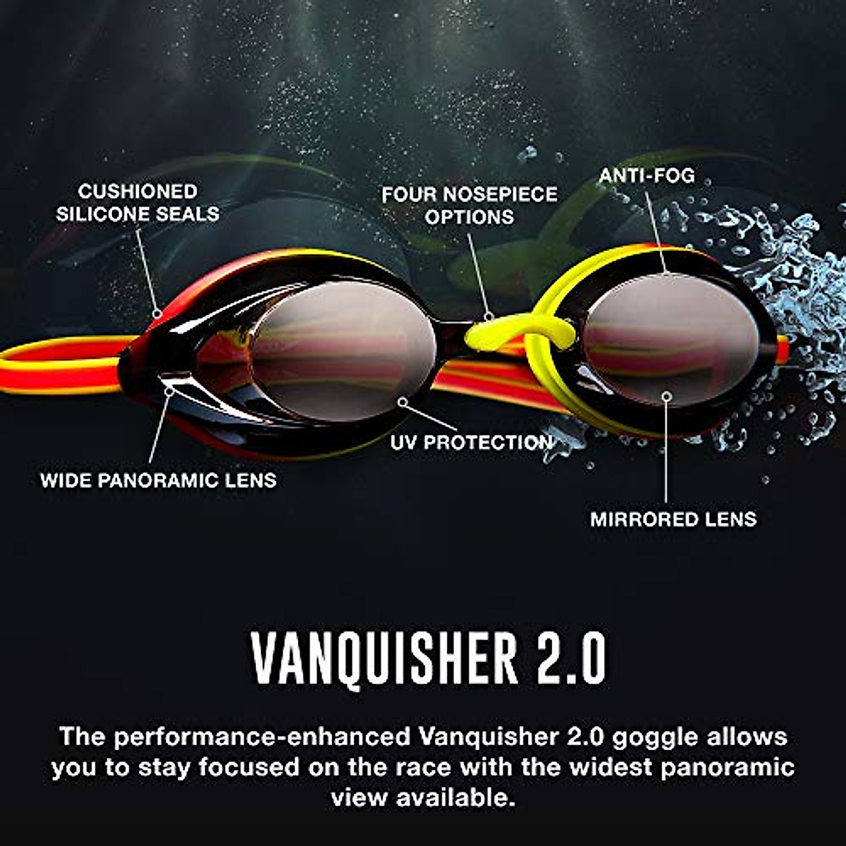 Speedo Unisex-Adult Speedo Swim Goggle - Vanquisher 2.0 Mirrored