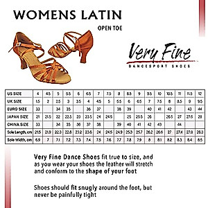 Very Fine Gabriella (2020) Womens Dance Shoes Ballroom Latin Salsa Tango Waltz Rhythm Swing Black Satin 2.5" Heel US 6.5 M