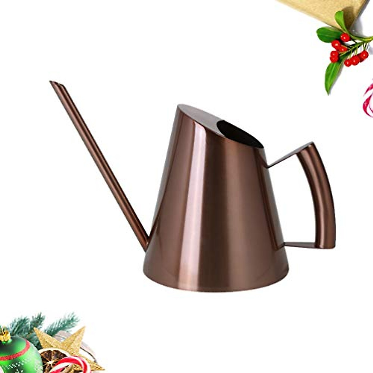Yardwe Watering Can Stainless Steel Pot with Long Spout Small Size for Bonsai Indoors and Outdoors 400ml (Bronze)