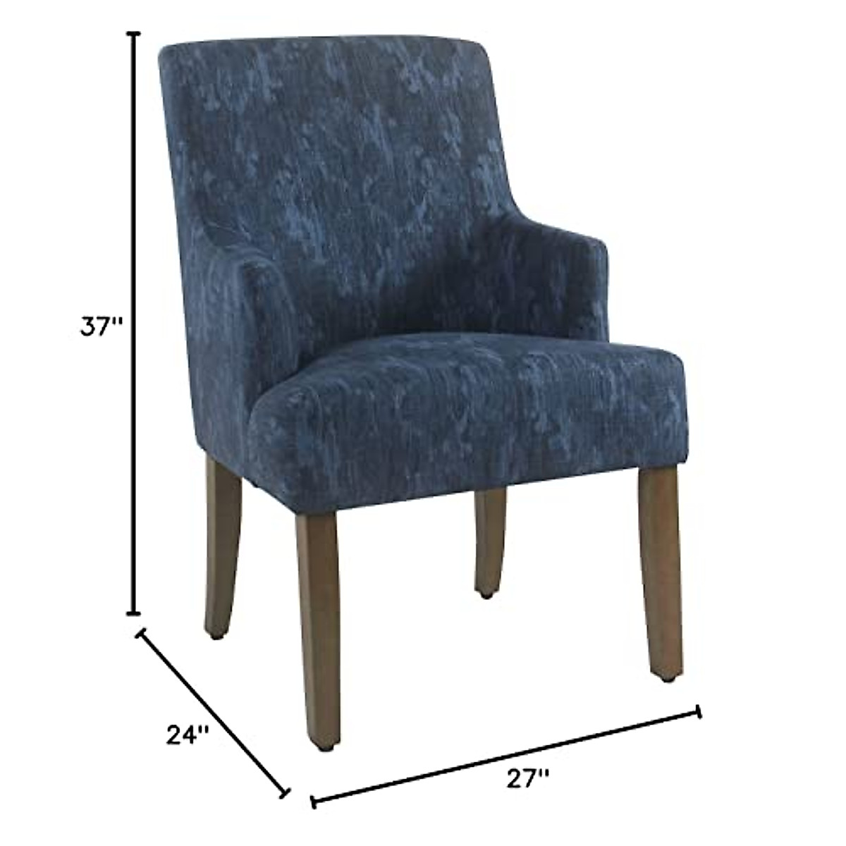 Homepop Home Decor | Upholstered Anywhere Dining Chair | Accent Chairs for Living Room & Bedroom | Decorative Home Furniture (Blue Demask)