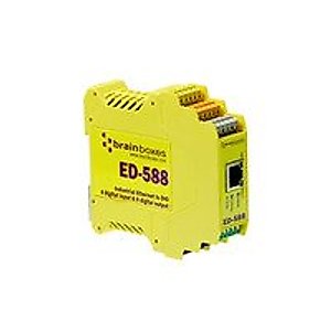 BRAINBOXES ED-588 / Ethernet to Digital IO 8 Inputs + 8 Outputs /1 x Network (RJ-45) - 1 x Serial Port - Fast Ethernet - Rail-mountable