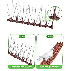 CIIC Bird Spikes, 16 Pack Stainless Steel Anti Bird Spikes, Bird Deterrents for Outside Pigeon Spikes, Bird Repellent Devices for Garden Fence Wall Coverage 16.4 Feet