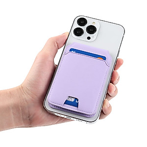 Cavor Magsafe Wallet for Apple Wallet Magsafe Magnetic Phone Magsafe Wallet 14 Pro Max/14 Pro/15/14 Plus/13/12 MagSafe Card Holder,Phone Wallet,Phone Case Credit for iPhone 15/13/12,Purple