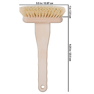 Redecker Tampico Fiber Bathtub Brush with Untreated Beechwood Handle, 100% Made in Germany, 10-5/8 inches, Angled Design, Natural Bristles are Heat-Resistant and Retain Shape, Hanging Loop for Storage