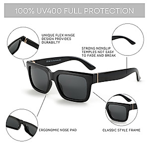 ZENOTTIC Rectangle Sunglasses for Men Women Polarized UV400 Protection Classic Trendy Driving Sun Glasses