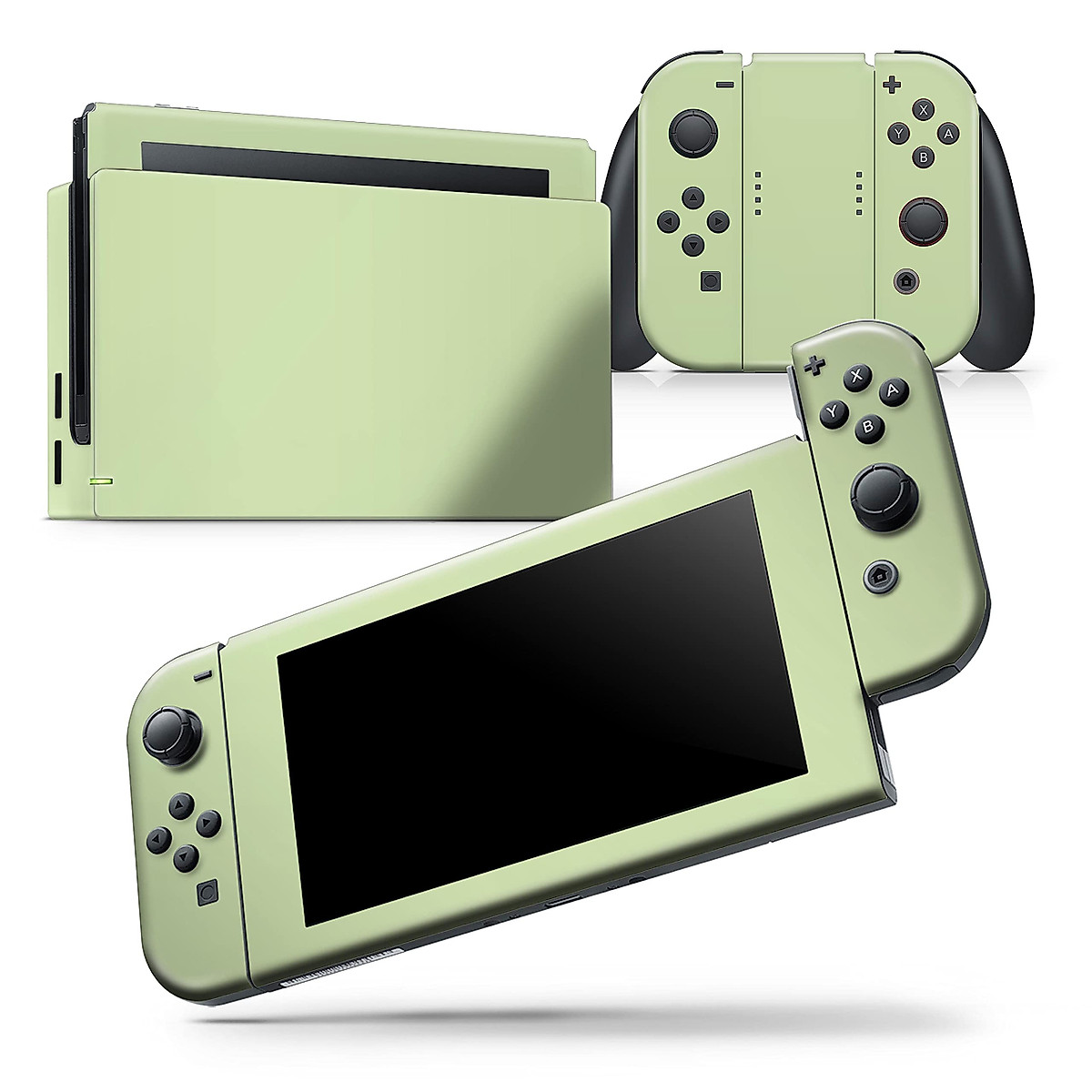 Design Skinz - Compatible with Nintendo Switch Console + Joy-Con - Skin Decal Protective Scratch-Resistant Removable Vinyl Wrap Cover - Baby Green Pastel Color