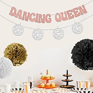 Disco theme Banner, Happy 17th Birthday Decorations, Young and Sweet Only 17, Disco Bachelorette Bridal Shower Engagement Party Decors, Cheers to 17 Years Party Supplies Rose Gold & Silver Glitter