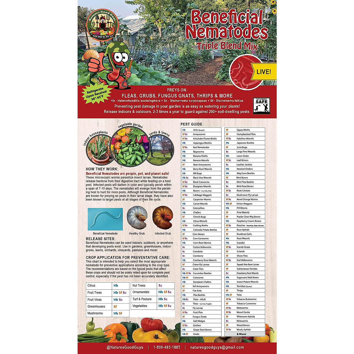 Natures Good Guys - Triple Blend Beneficial Nematodes HB+SC+SF (30 Million)