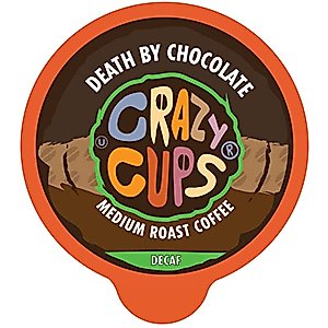 Crazy Cups Decaf Flavored Hot or Iced Coffee, for the Keurig K Cups 2.0 Brewers, Death By Chocolate, 22 Count