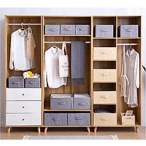 Foldable Felt Storage Basket, Closet Storage Bins Cube Felt Box Felt Drawer Organizer Linen Woven Baskets for Magazine Books Newspapers Kids Toys Clothes Towels (Grey, LxWxH 18.5x11x8.3)
