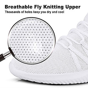 Feethit Mens Slip On Running Shoes Breathable Lightweight Comfortable Fashion Non Slip Sneakers for Men, White Cs05 White Size 7.5