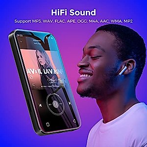 WiFi Mp3 Player with Bluetooth, TIMMKOO 4.0" Full Touch Screen Mp3 Mp4 Player with Speaker, Portable HiFi Sound Walkman Digital Music Player with FM Radio,Recorder, Ebook,Clock, Browser (Black)