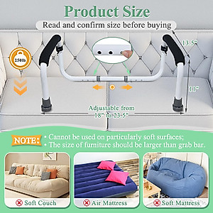 NEAUDE Stand Assist Mobility & Daily Living Aids Bed Rail Cane Chair Assist for Elderly Lift Assist Devices for Seniors, Handicap Grab Bar for Disabled Couch Safety Handle(Width Adjustable)