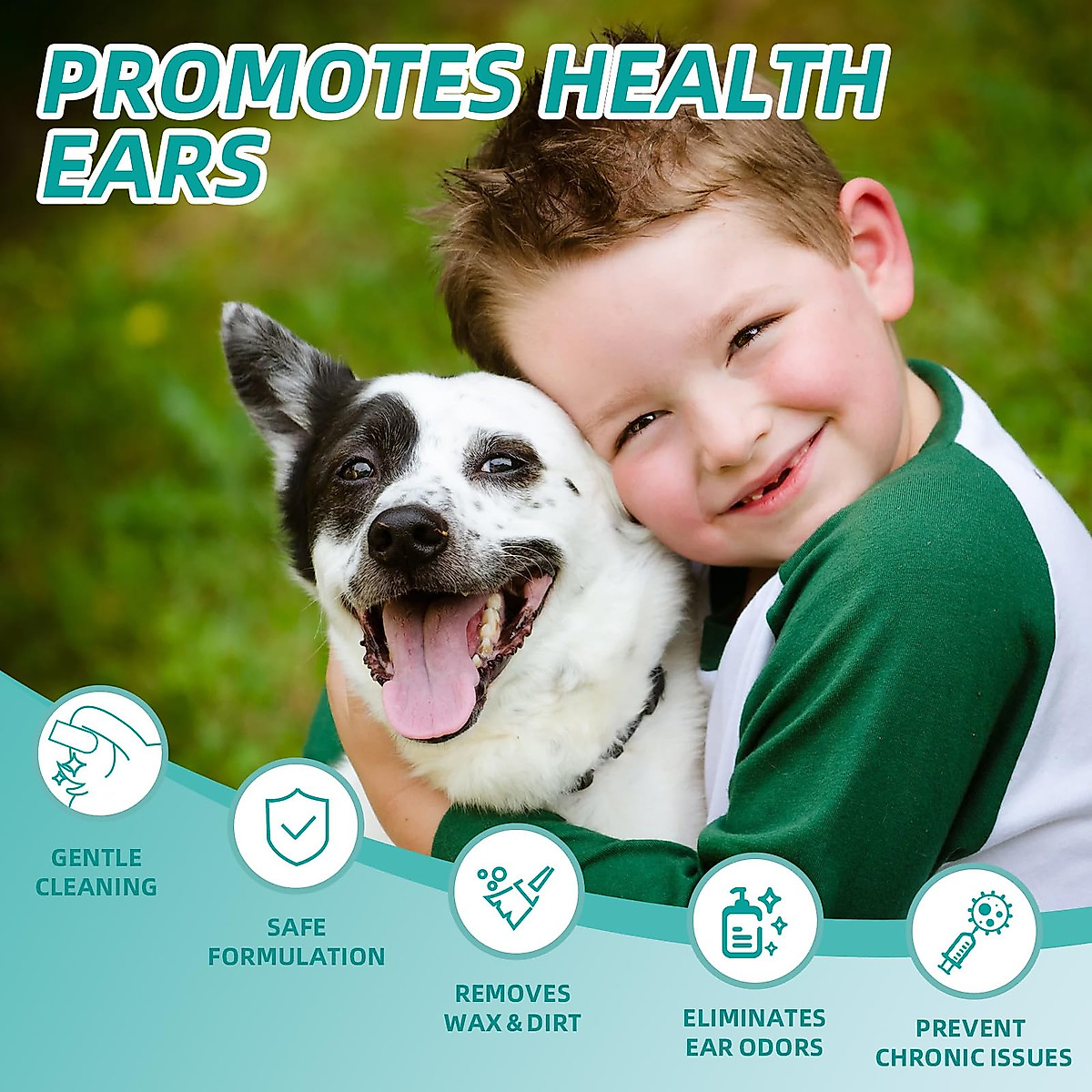 ANTONDOLL Dog Ear Cleaner Finger Wipes - Grooming Kit Care for Dogs and Cats Regular Soothing Odor Control Reduce Dirt Wax Build Up Pet Supplies Easy to Use Fresh Coconut Scent 100 Pcs