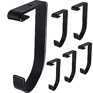 Saderoy 6-Pack Add-On Storage Flat Hook Accessory for Garage Ceiling Storage Rack and Wall Shelving, Black- Suitable for FLEXINOUMTS Ceiling Storage Racks and Wall Shelves