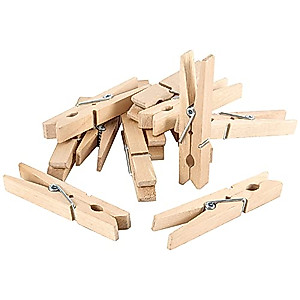 HOIGON 400 Pack 3 Inch Natural Wooden Clothes Pins, Sturdy Large Wooden Clothespins, Wood Clips with Spring, Wood Laundry Pins for Clothing, Craft, Hanging Photo, Clipping Snacks